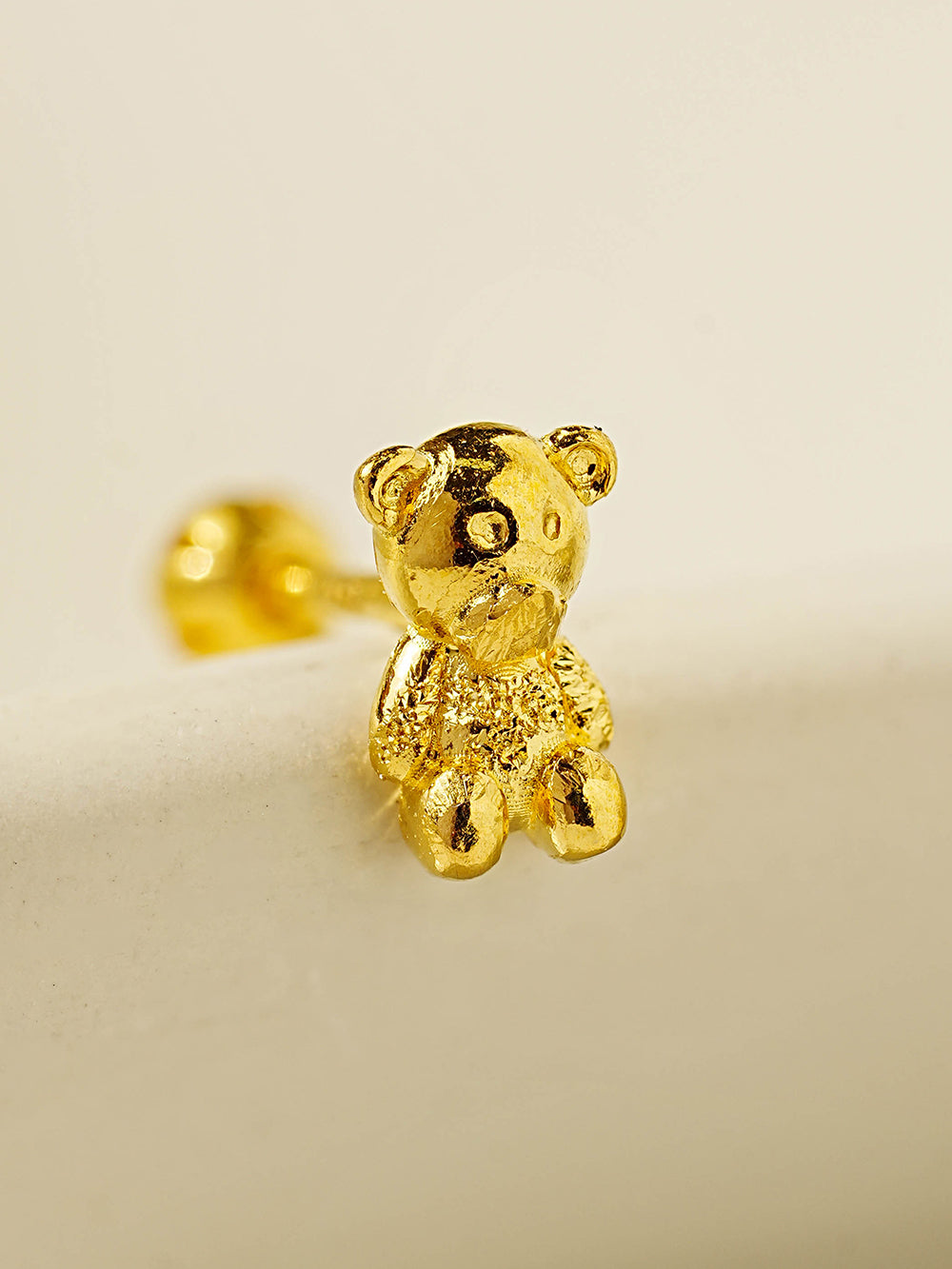 24K Gold Bear Cartilage Earring 20G – MinimalBijoux