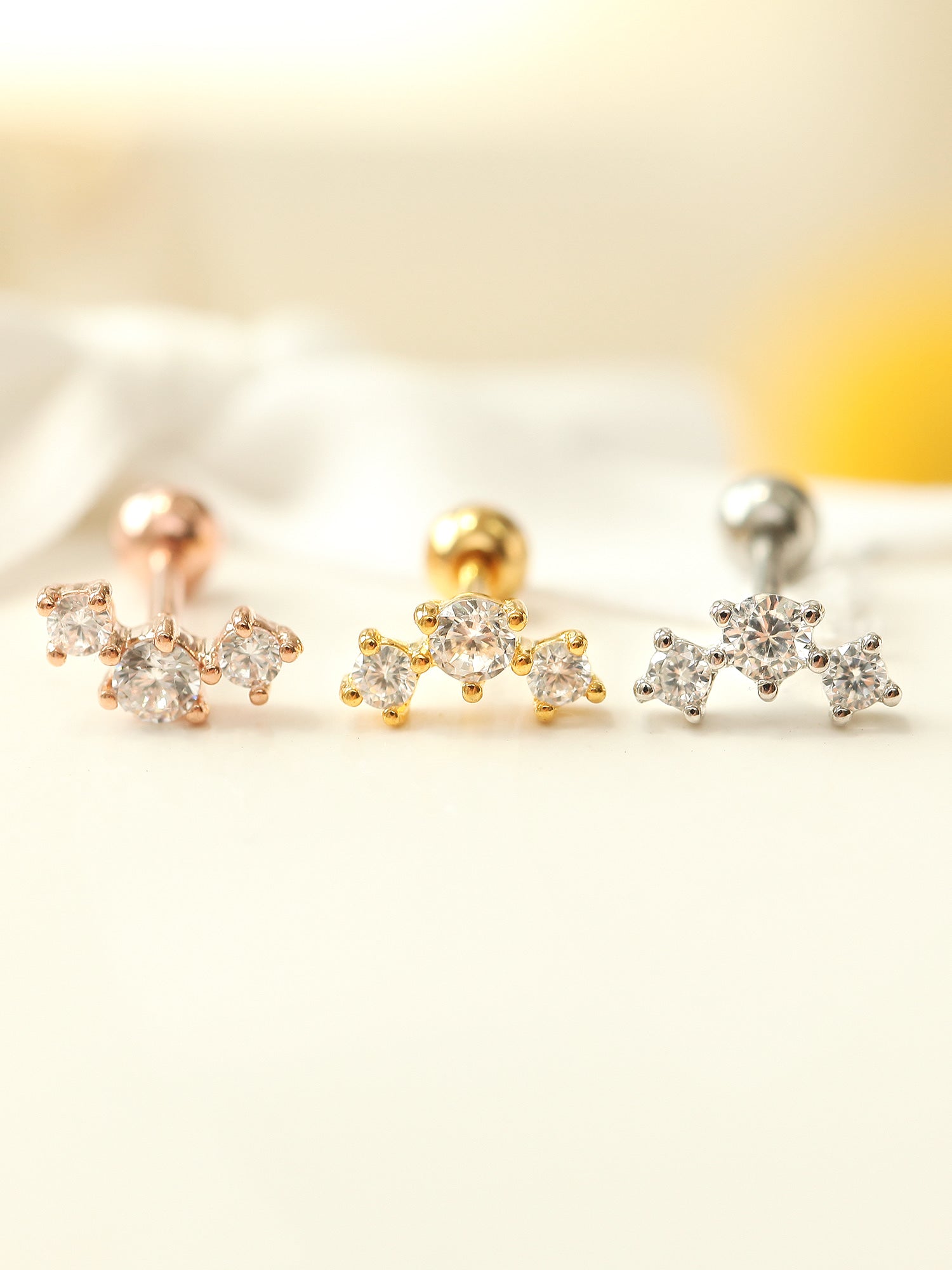 Triple Cubic Curve Piercing – MinimalBijoux