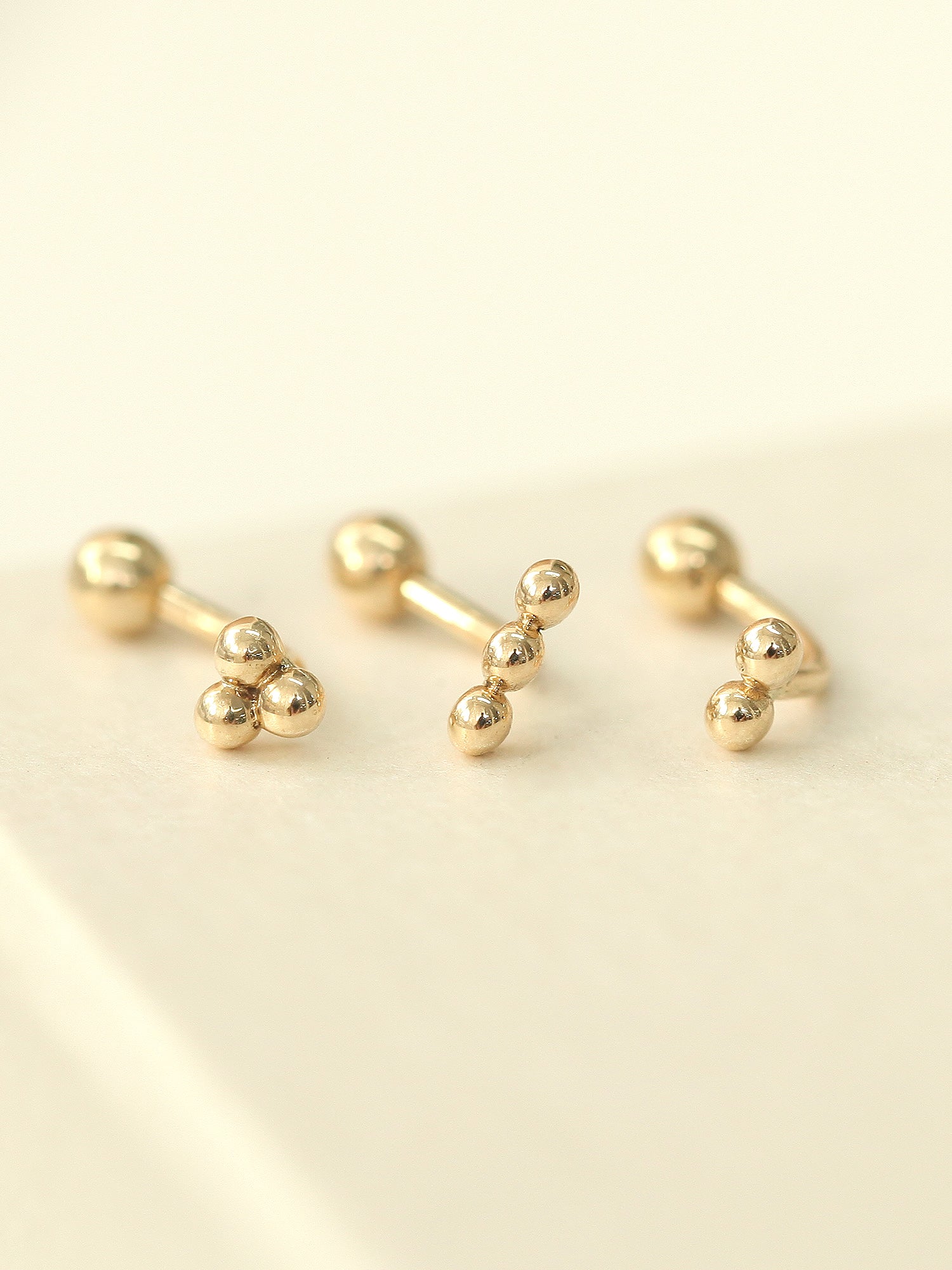 14K Gold Curved Bar Piercings – MinimalBijoux