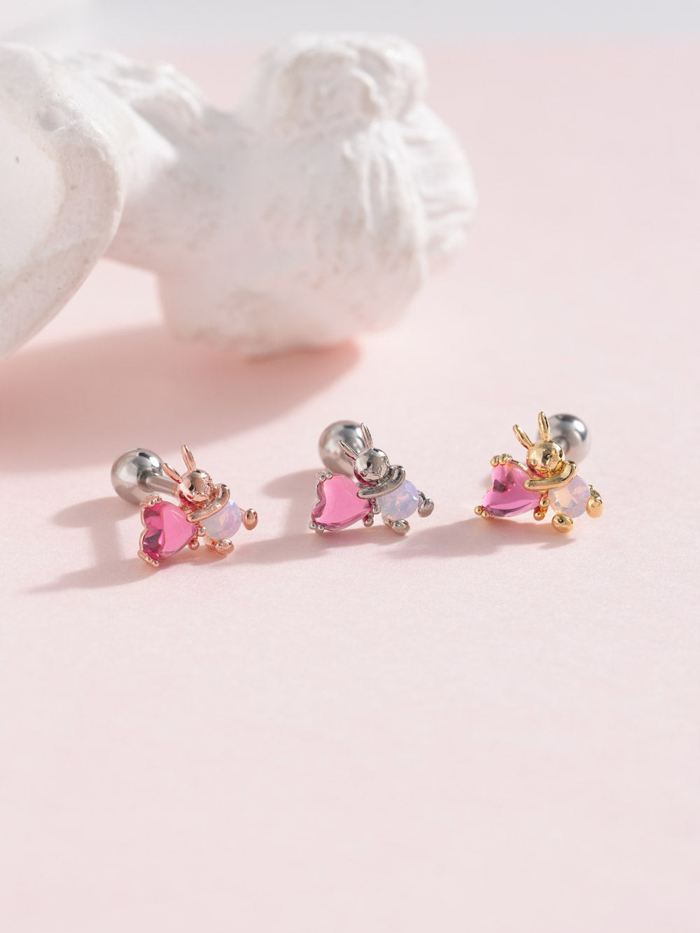 Heart Bunny Cartilage Ear Piercing 18G16G – MinimalBijoux