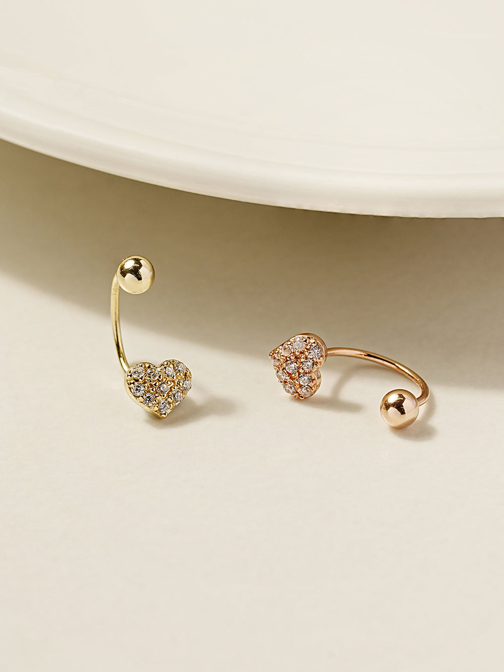 14K Gold Volume Cubic Heart Curve Piercing 20G – MinimalBijoux