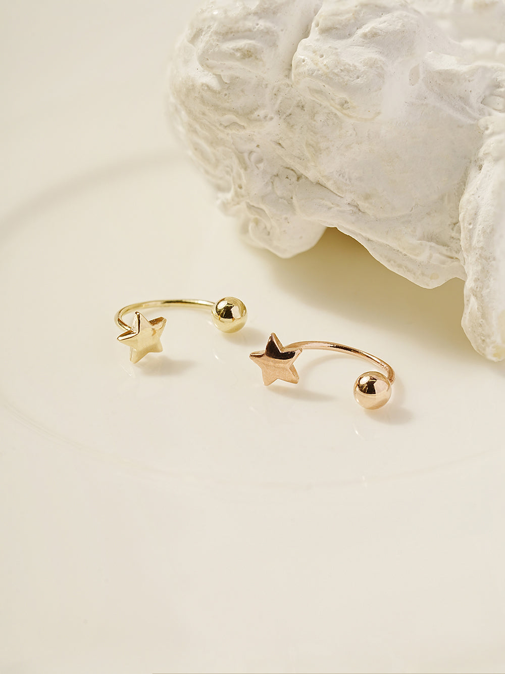 14K Gold Mini Star Curve Piercing 20G – MinimalBijoux