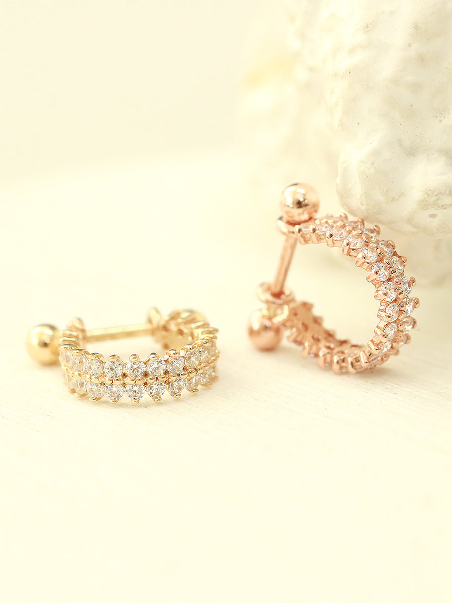 14K Gold 2 Line Cubic C-Type Conch Piercing – MinimalBijoux