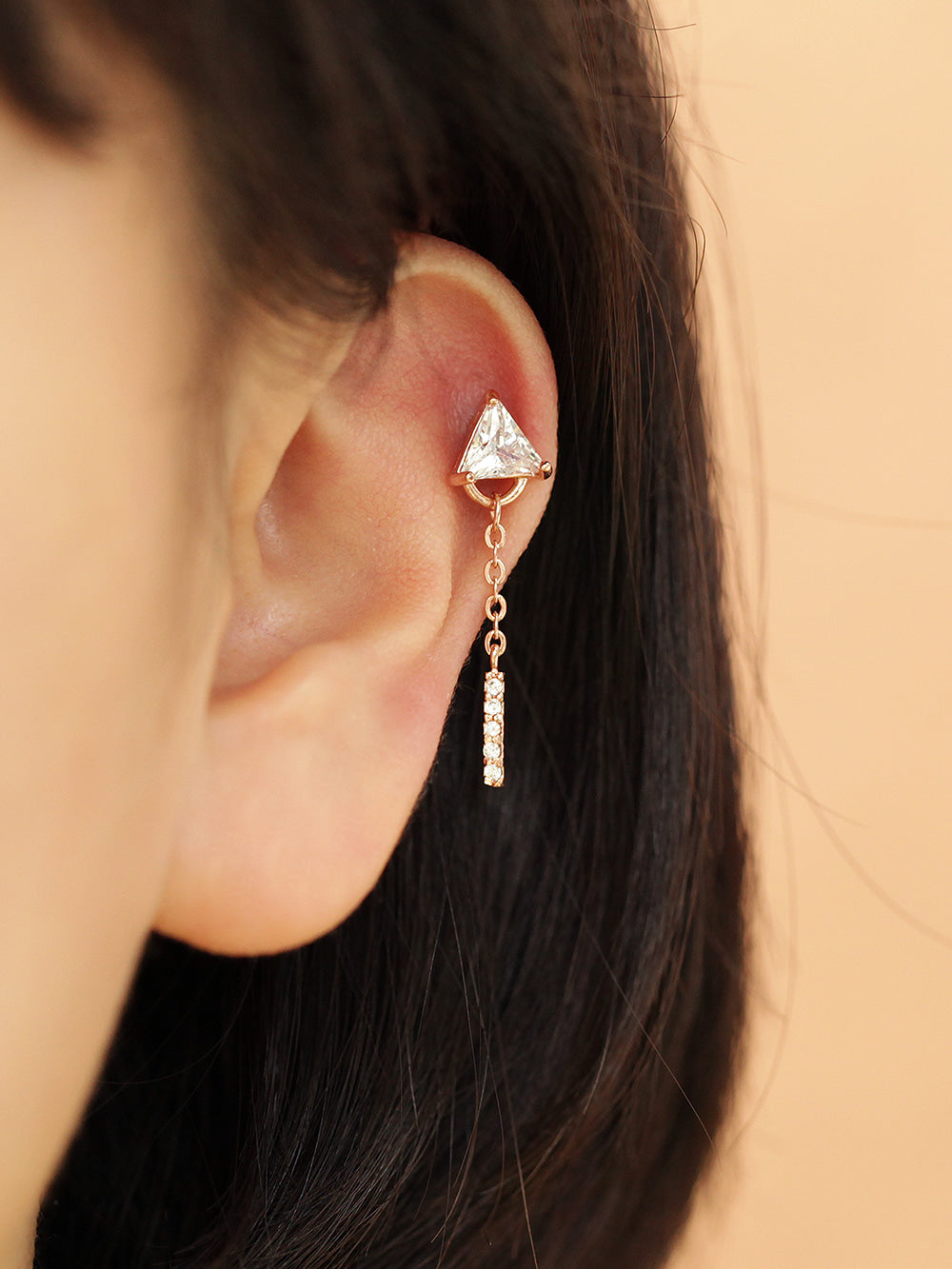 Triangle Cubic Drop Piercing – MinimalBijoux