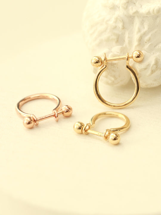 14K Gold Simple C-Type Conch Piercing – MinimalBijoux