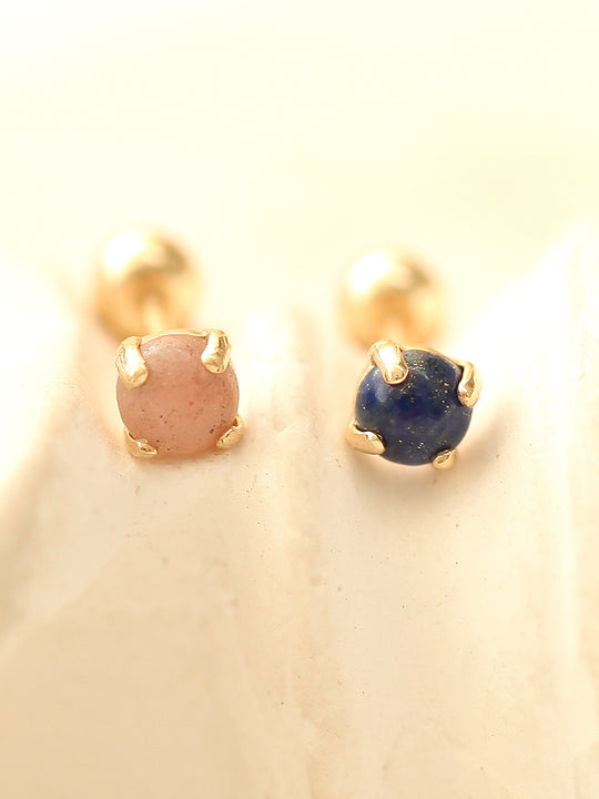 14K gold Gemstone cartilage earring 20g – MinimalBijoux
