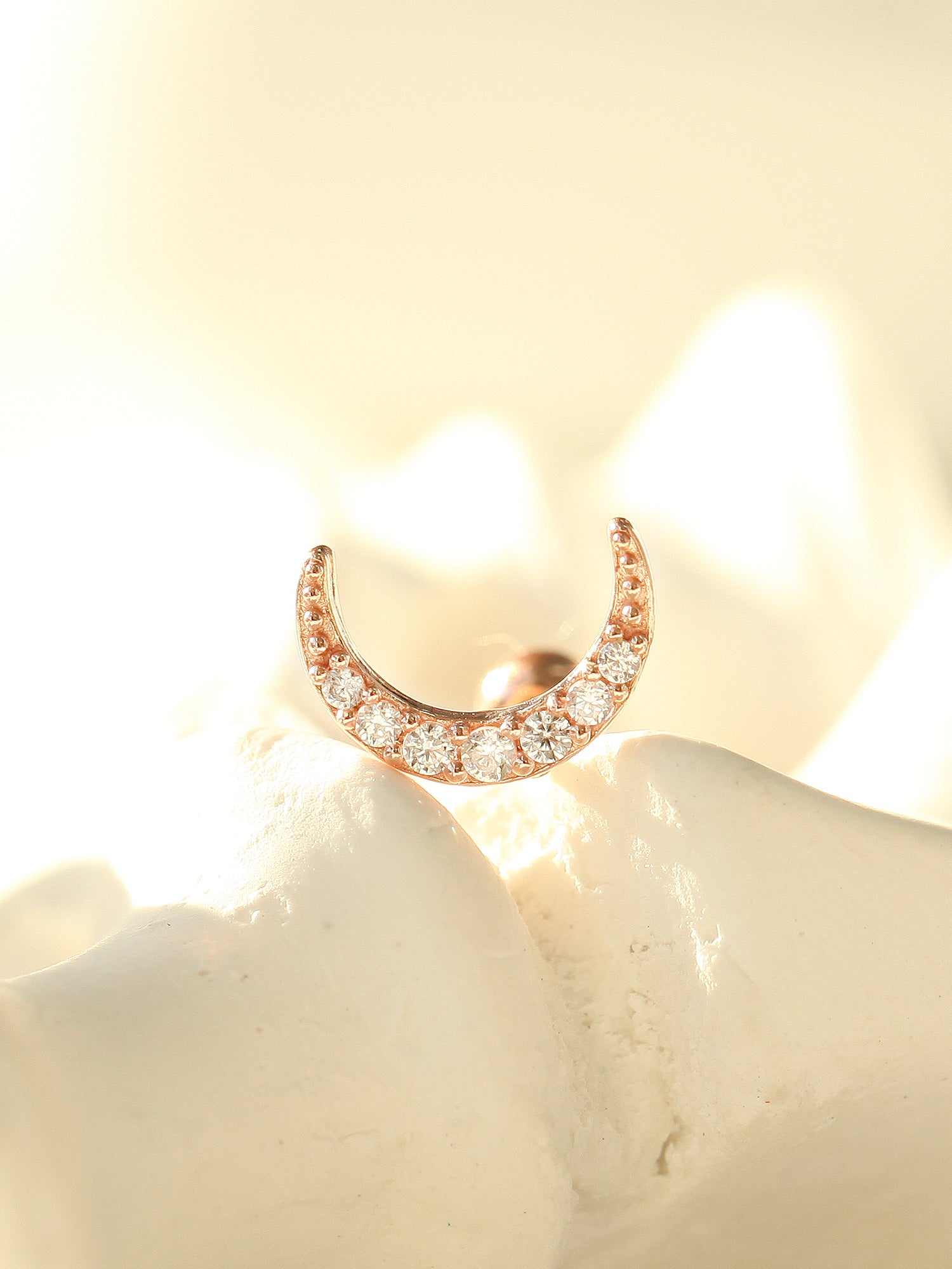 14K gold Cubic Moon cartilage earring 20g – MinimalBijoux