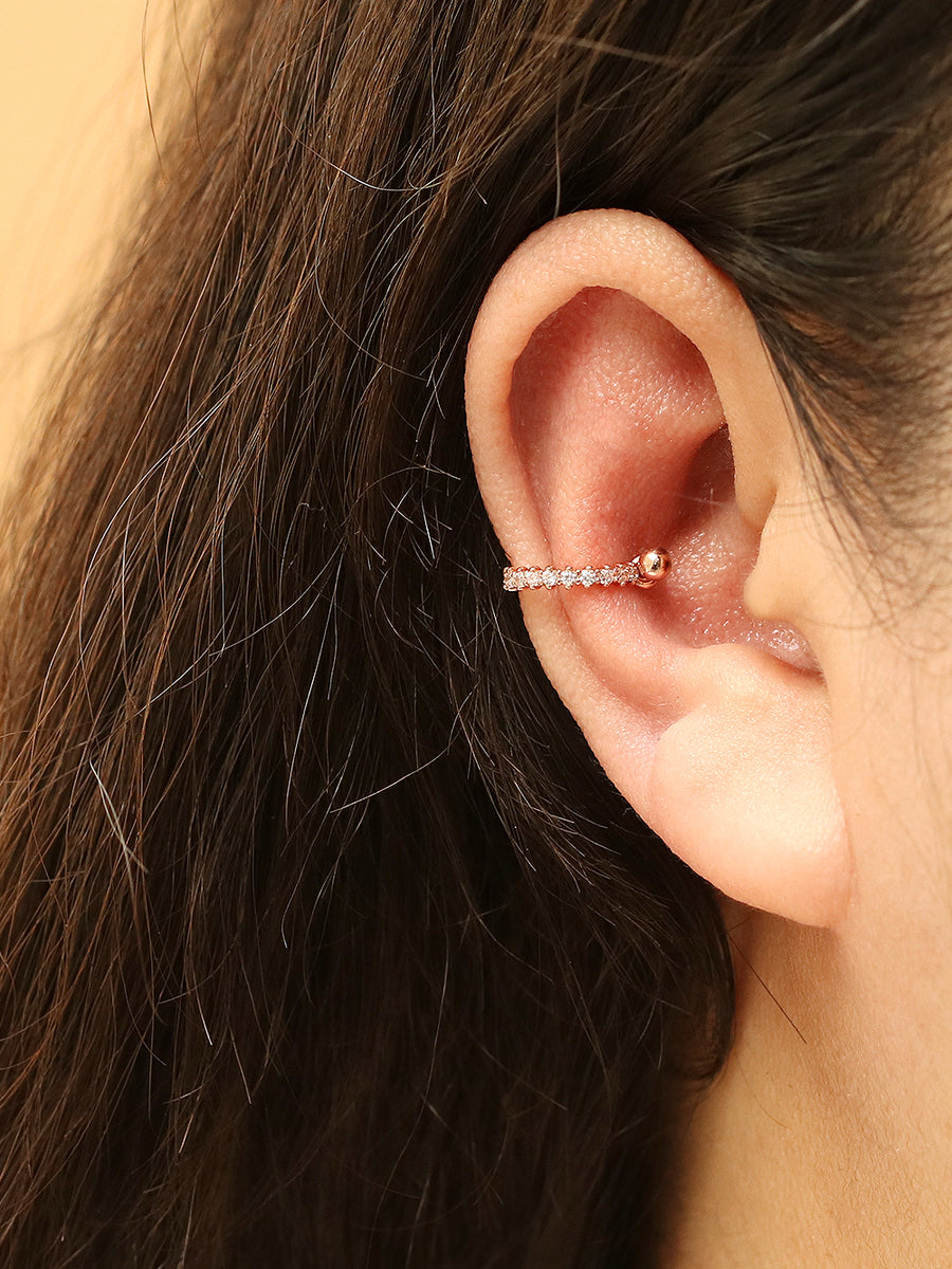 14K Gold Bling Cubic C-Type Conch Piercing – MinimalBijoux
