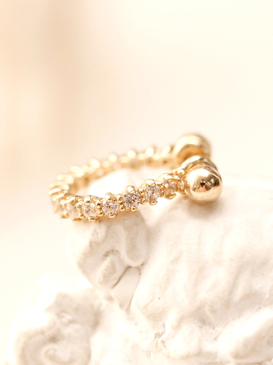 14K Gold Bling Cubic C-Type Conch Piercing – MinimalBijoux