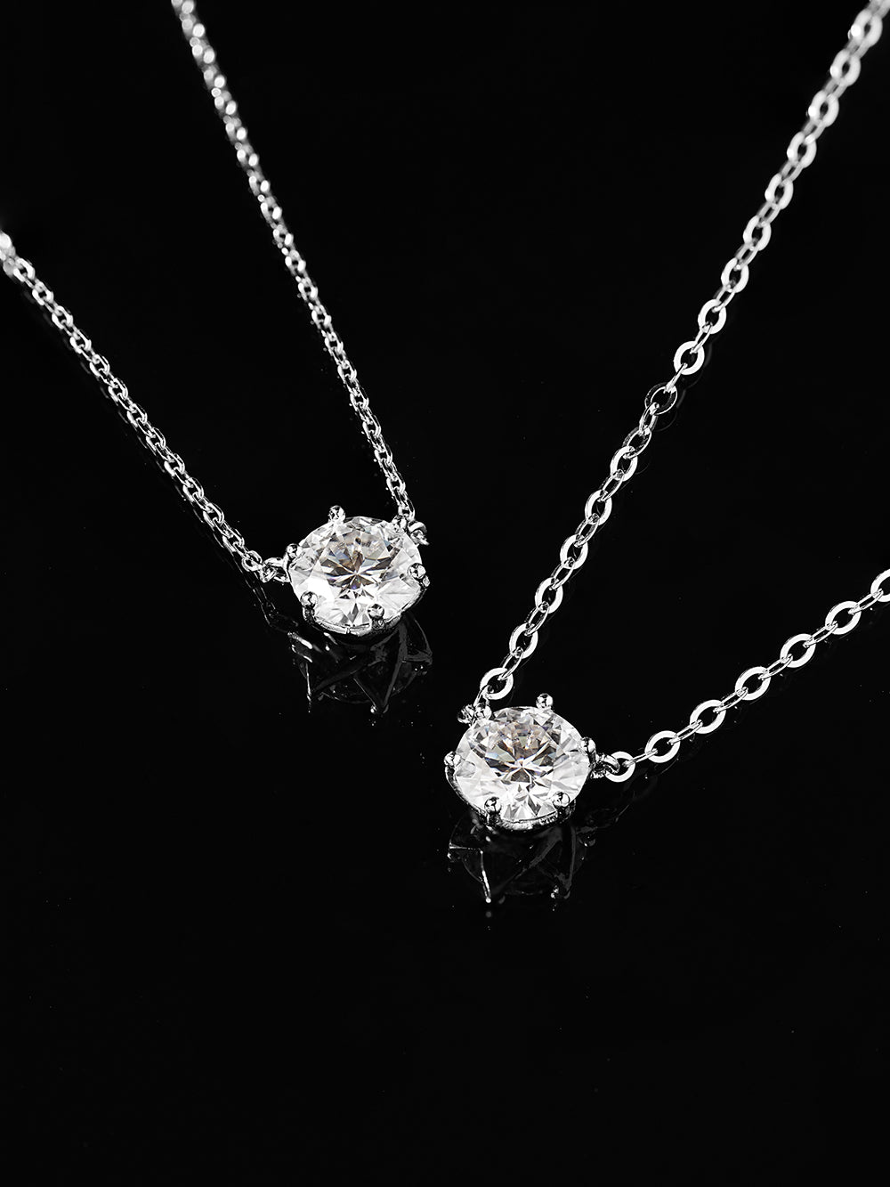 14K 18K Gold 1 Carat Moissanite Dia Necklace – MinimalBijoux